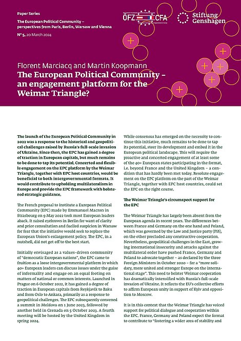 The European Political Community – an engagement platform for the ...